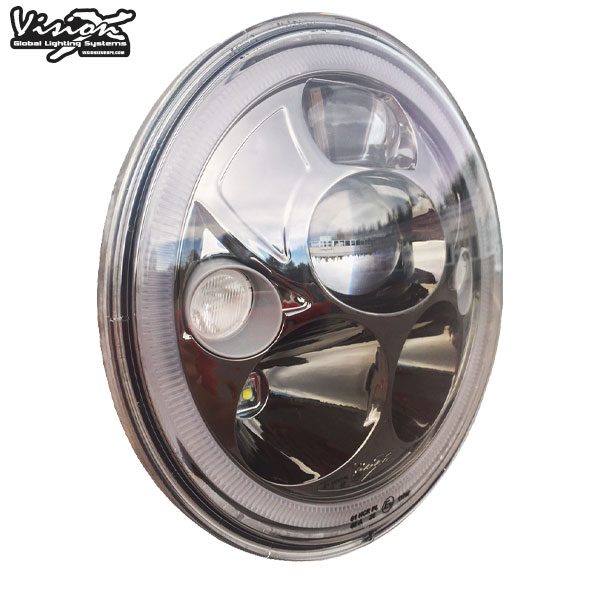 Vision X VX Series led headlight 7″ chrome - Trail Nomad